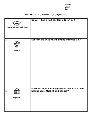 Fillable Online Macbeth Act 1, scenes 14 Summary & AnalysisSparkNotes ...