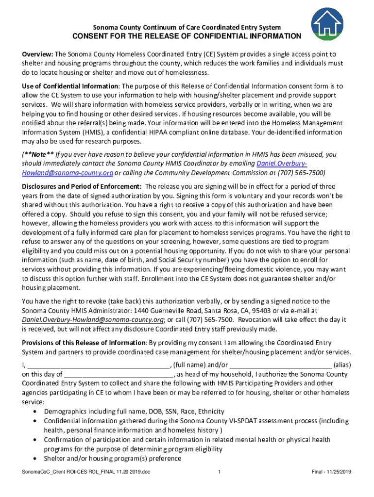 Fillable Online CONSENT FOR THE RELEASE OF CONFIDENTIAL RESIDENTIAL ...