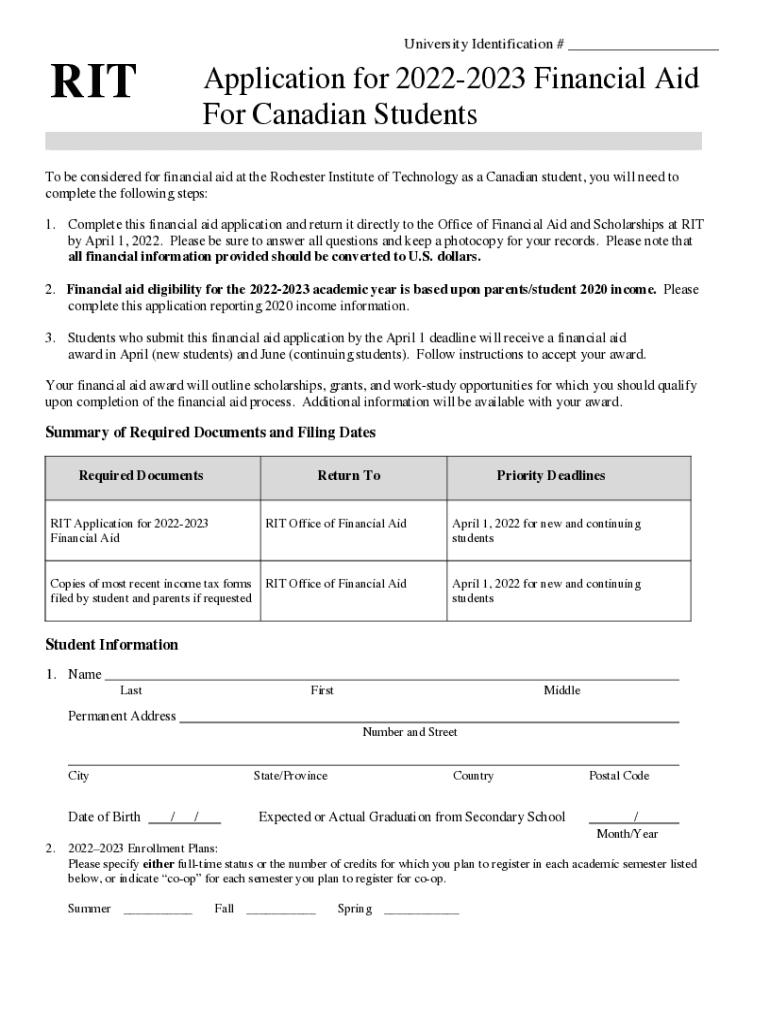 Fillable Online financialaid.uchicago.eduundergraduateapply-aid2022-23 ...