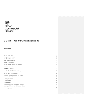 Fillable Online Gcloud 11 Call Off Contract - Webaspx Digital Depot And ...