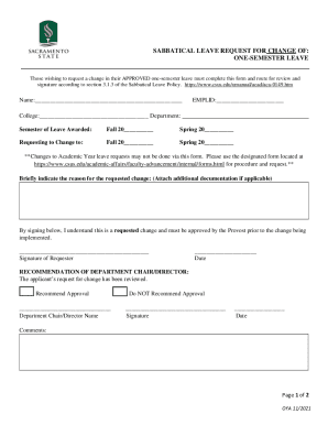 Fillable Online Sabbatical Leave Request Letter Template (samples ...
