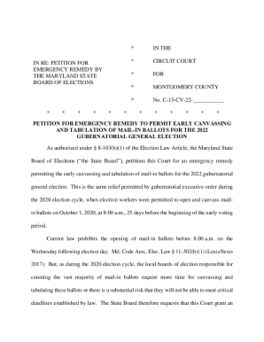 Fillable Online Updated Maryland Emergency Petition Form Fax Email ...