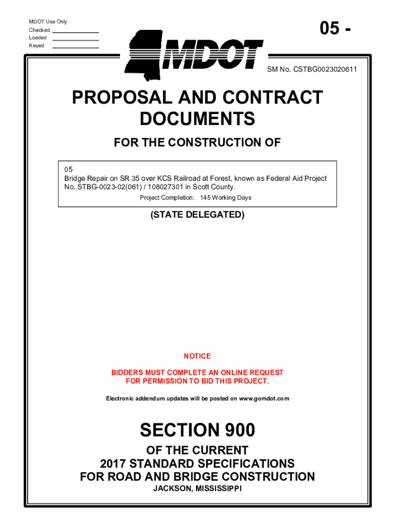 Fillable Online Bridge Repair on SR 35 over KCS Railroad at Forest ...