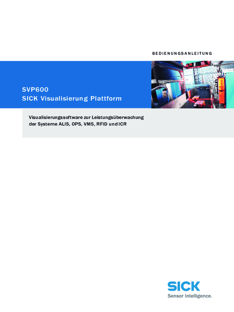 Fillable Online SVP600 SICK Visualisierung Plattform - SICK Germany Fax ...