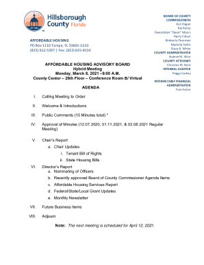 Fillable Online Affordable Housing Advisory Board Agenda Packet for 3/8 ...