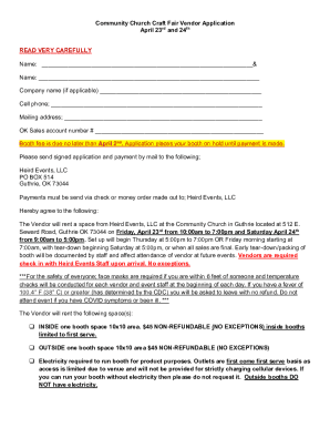 Fillable Online Craft Fair Vendor Registration Form TemplateJotform Fax ...