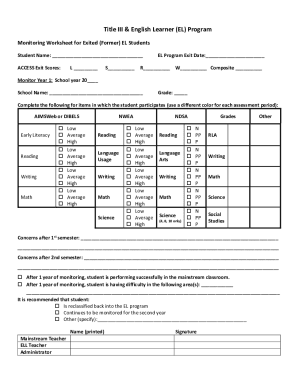 Fillable Online Title III & English Learner (EL) Program - ND.gov Fax ...