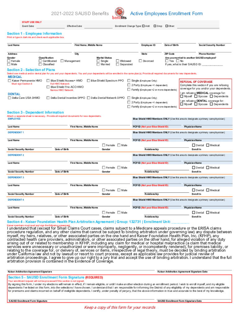 Fillable Online Enrollment - OPM.govEnrollment - OPM.govEnrollment ...
