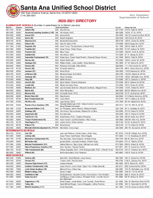 Fillable Online Santa Ana Unified School District Directory 12521.pdf Fax Email Print - pdfFiller