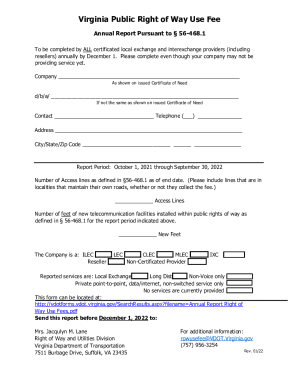 Fillable Online Use Fee annual Report - Virginia Department of ...