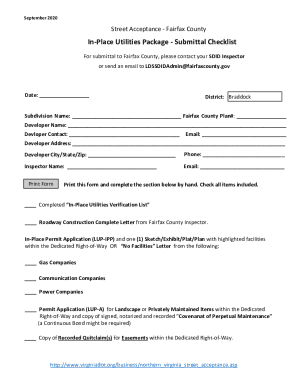 Fillable Online vdot.virginia.govbusinessresourcesIn-Place Utilities ...