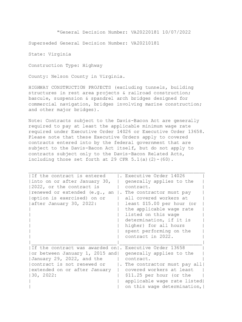Fillable Online Superseded General Decision Number: VA20210181 Fax Email Print - pdfFiller
