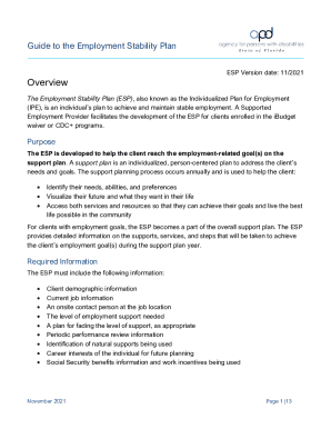 Fillable Online Guide to the Employment Stability Plan Fax Email Print ...