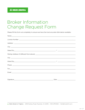 Fillable Online Broker Information Change Request Form Fax Email Print - pdfFiller
