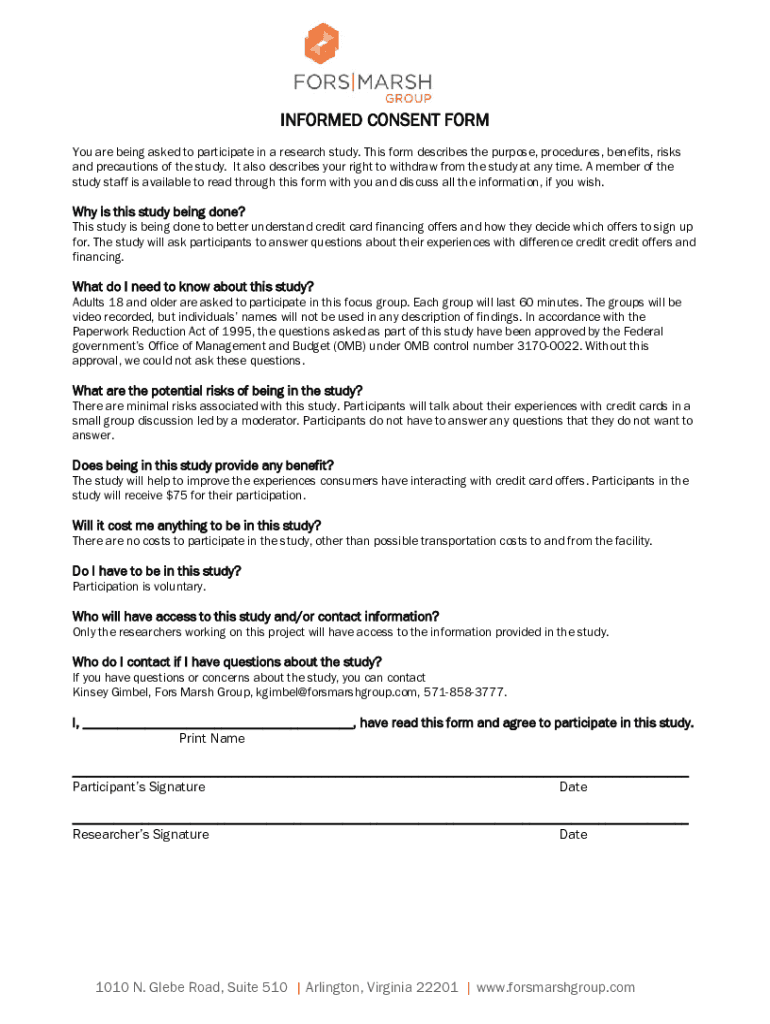 Fillable Online Free Research Informed Consent Form (Word / PDF ...