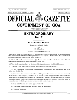 Fillable Online Goa-Clinical-Est-Rules-Gazette.pdf Fax Email Print ...