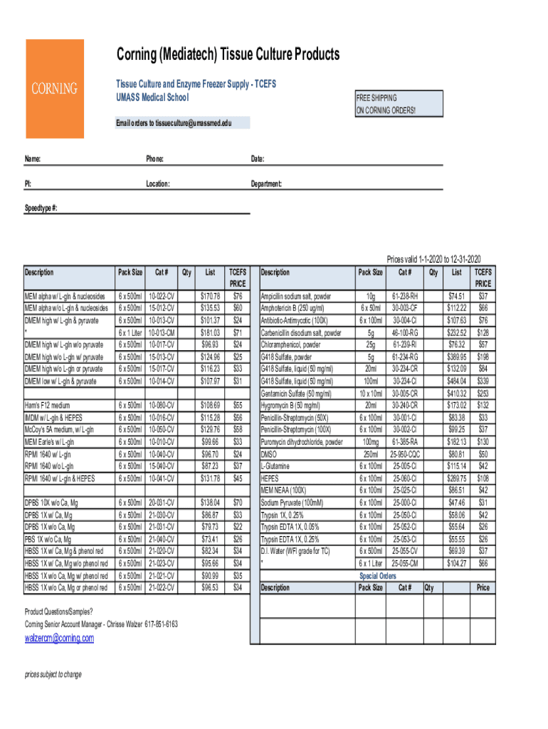 Fillable Online corning-tissue-culture-media-order-form-2020.pdf Fax ...
