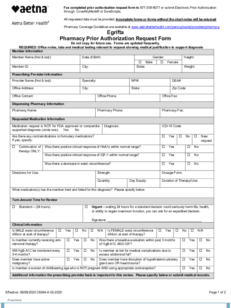 Fillable Online es.aetnabetterhealth.com pennsylvania assetsPharmacy ...