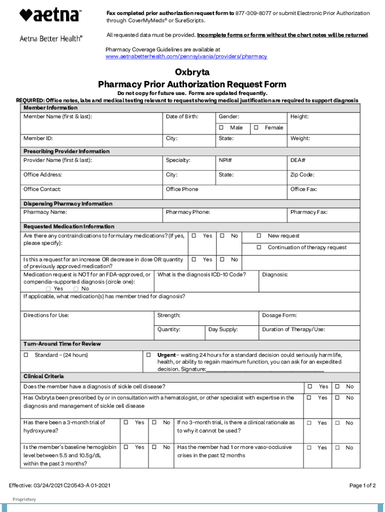 Fillable Online Oxbryta-Request-Form-Pennsylvania-03.24.2021. Accessible PDF Fax Email Print ...