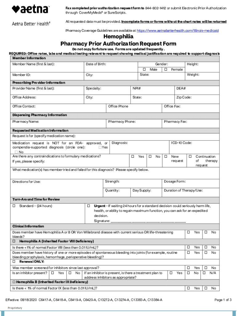 Fillable Online Hemophilia-Request-Form-IL-8.18.20. Accessible PDF Fax Email Print - pdfFiller