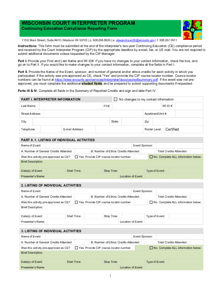 Fillable Online Continuing Education compliance reporting form Fax ...