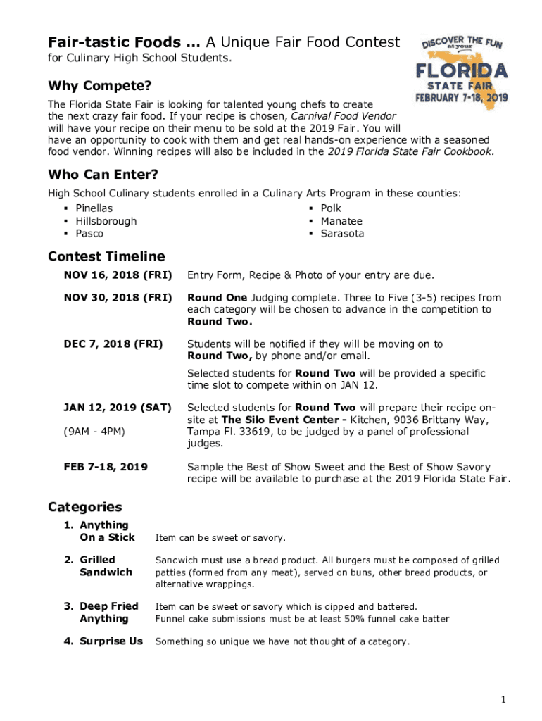 Fillable Online 50 Best Fair Foods By State - Food Network Fax Email ...