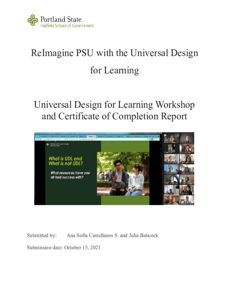 Fillable Online Universal Design for Learning: Assessment - Portland State University Fax Email ...