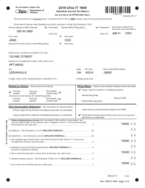 Fillable Online tax ohio Ohio Form IT 1040 (Ohio Individual Income Tax ...