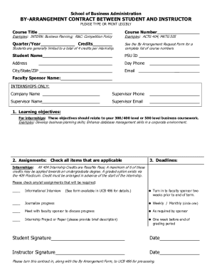 Fillable Online 13+ Student Contract Templates - Word, PDFFreeStudent ...