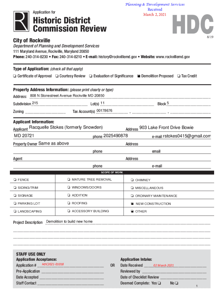 Fillable Online detroitmi.govdepartmentsplanning-andHistoric District ...