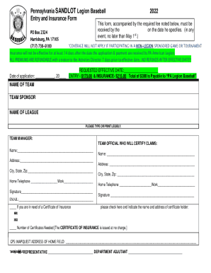 Fillable Online pa-legion.com04Sandlot-Entry-Ins-Form-fillable-1Legion ...