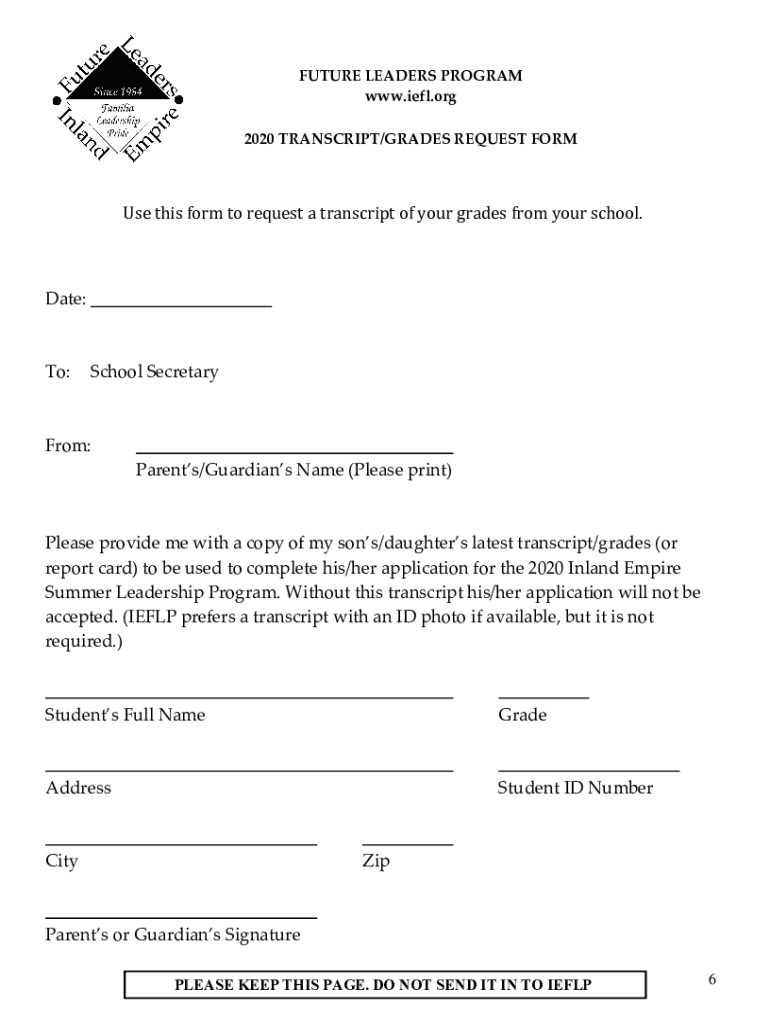 Fillable Online Use this form to request a transcript of your grades ...