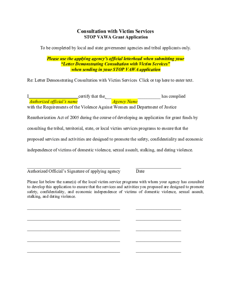 Fillable Online mbcc mt Consultation with Victim Services STOP VAWA ...