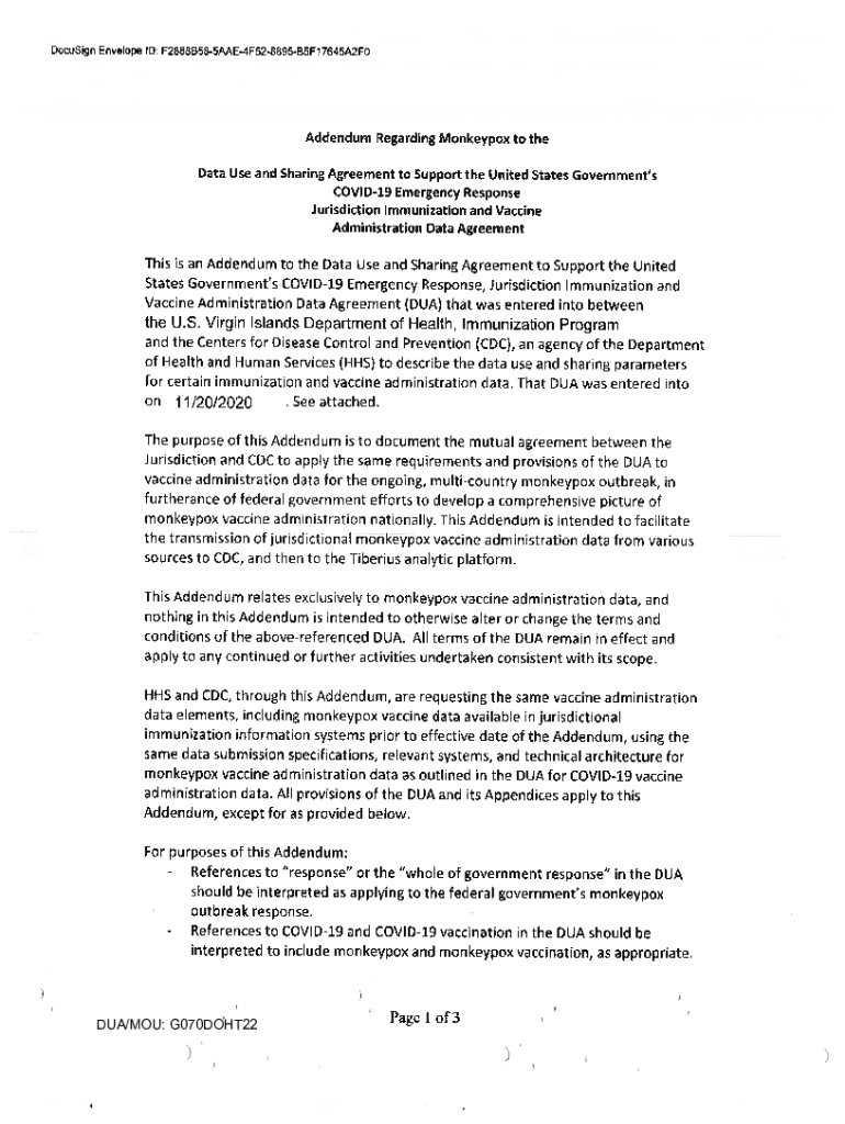 Fillable Online This is an Addendum to the Data Use and Sharing ...