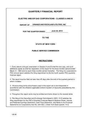 Fillable Online QUARTERLY FINANCIAL REPORT Fax Email Print - pdfFiller