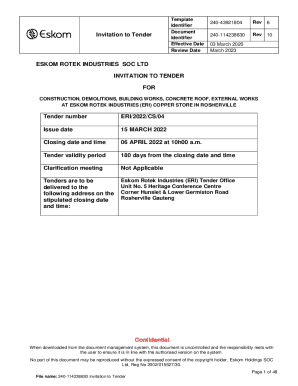Fillable Online ESKOM ROTEK INDUSTRIES SOC LTD Fax Email Print - pdfFiller