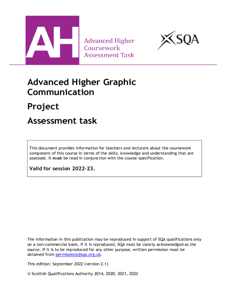 Fillable Online Advanced Higher Graphic Communication project ...