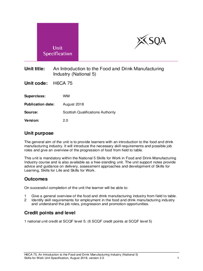 Fillable Online navigator.sqa.org.ukGroupingsVerification4 Units in SfW ...
