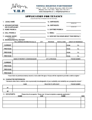 Fillable Online landlordbc.ca wp-content uploadsAPPLICATION FOR TENANCY ...