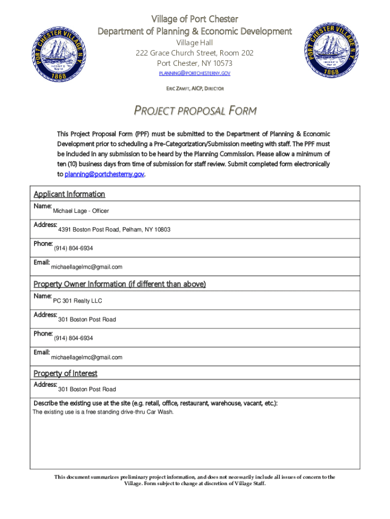 Fillable Online PROJECT PROPOSAL FORM Fax Email Print - pdfFiller