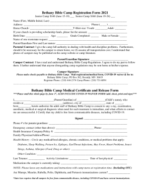 Fillable Online bethanybiblecamp.comregistration-formRegistration ...