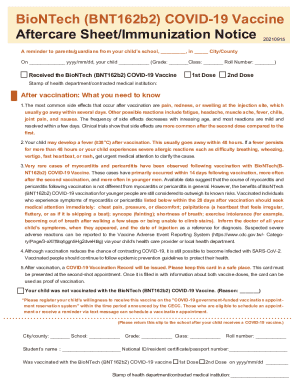 Fillable Online BioNTech (BNT162b2) COVID-19 Vaccine Fax Email Print - pdfFiller