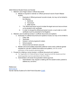 Fillable Online Chosen Identity Policy (Formerly Preferred Name and ...