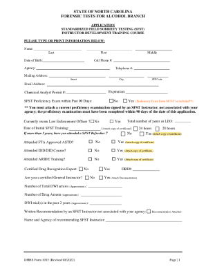 Fillable Online STATE OF NORTH CAROLINA FORENSIC TESTS FOR ALCOHOL ...