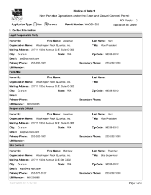 Fillable Online Permit Number: WAG501552 Fax Email Print - pdfFiller