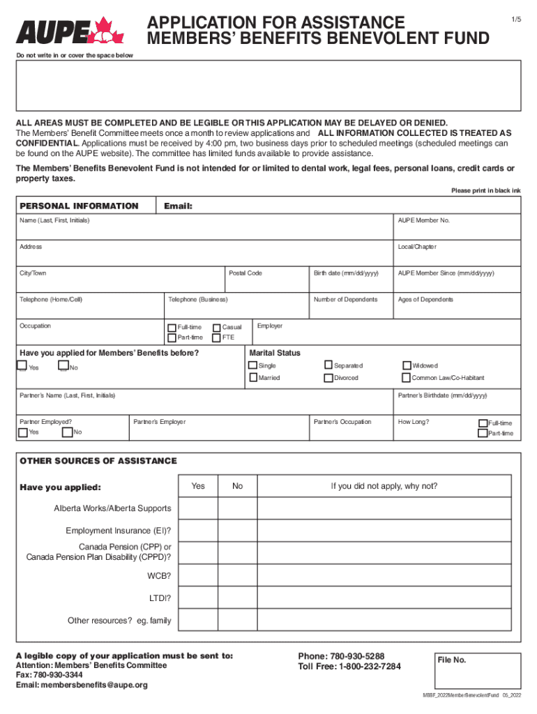 Fillable Online BENEVOLENT FUND APPLICATION FORM 2021 - Forsa - Irish ...