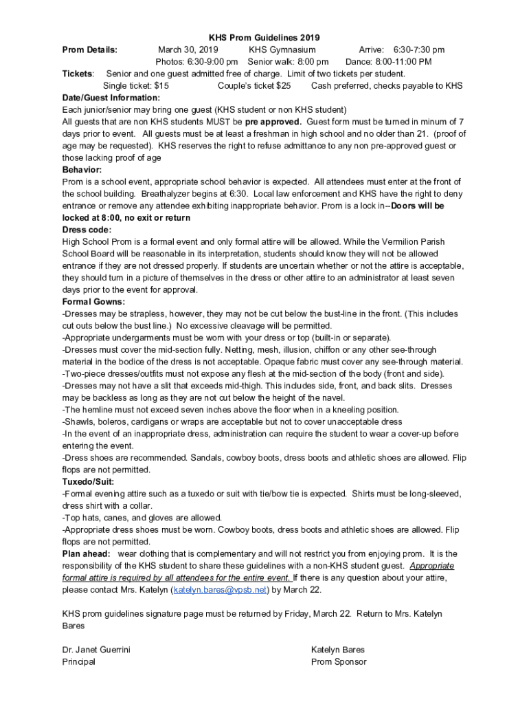 Fillable Online Student Government / KHS Prom - wcpss.netStudent ...