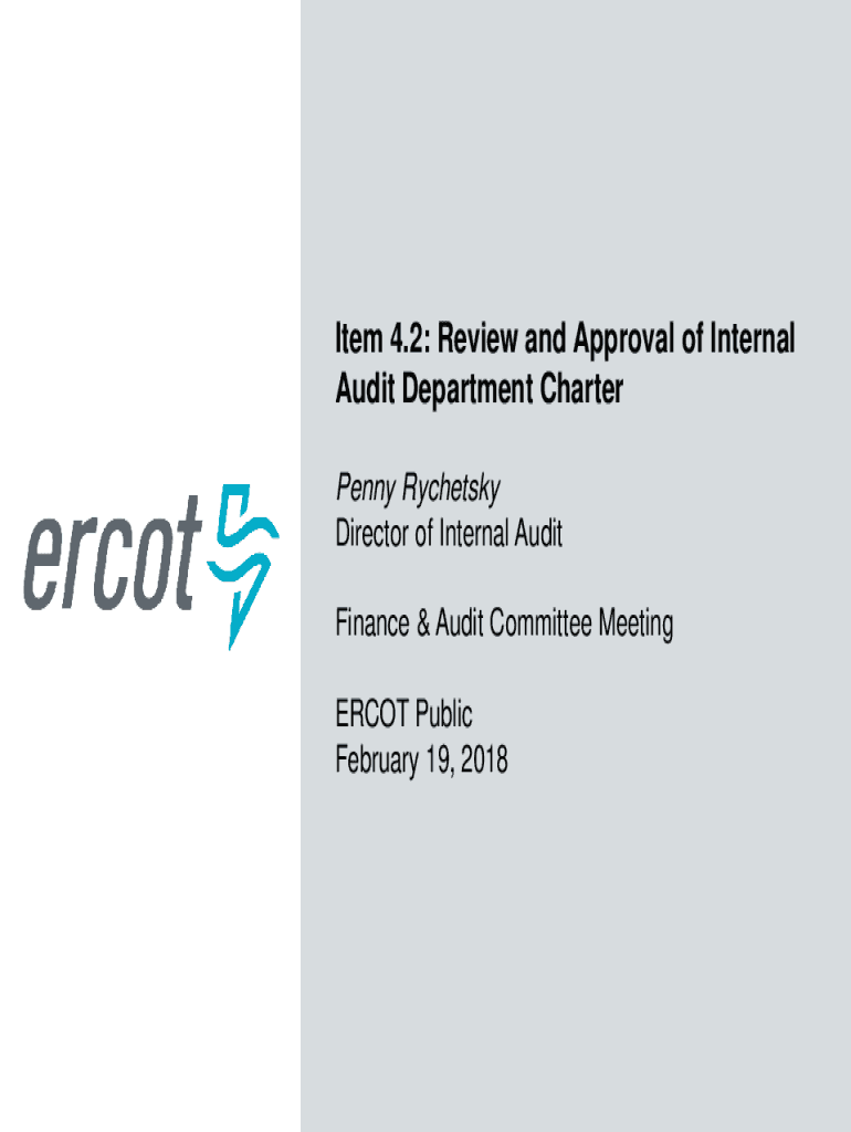 Fillable Online Item 4.2: Review and Approval of Internal Audit Department Charter Fax Email ...