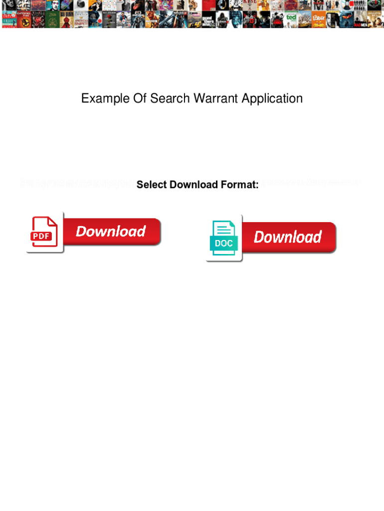 Fillable Online Example Of Search Warrant Application. Example Of ...