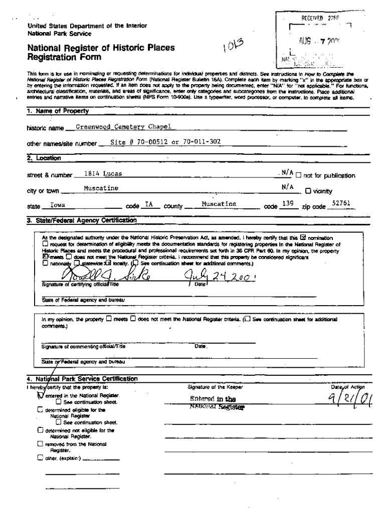 Fillable Online i/ /jg - 7 jn National Register of Historic Places ...